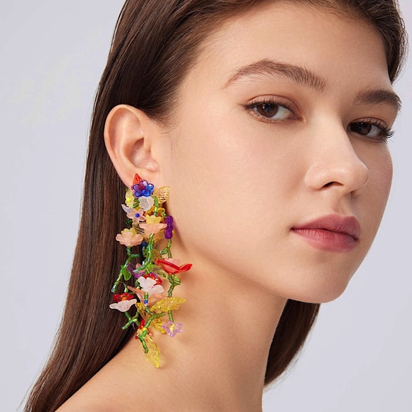 Zara | Jewelry | Zara Flower Beaded Earrings | Poshmark
